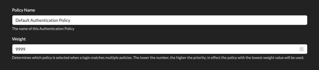 Configure Authentication Policies – Jadaptive Limited